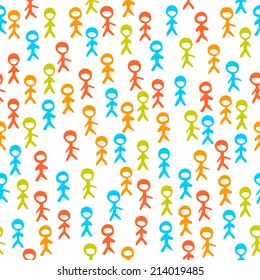 Wallpaper Pattern People Seamless Vector Illustration Stock Vector ...