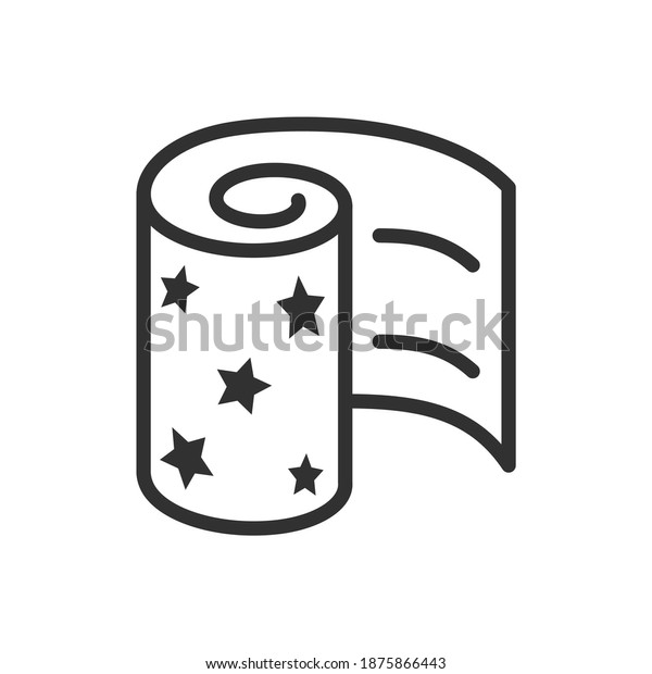 Wallpaper Roll Stars Linear Icon Editable: เวกเตอร์สต็อก (ปลอดค่า ...