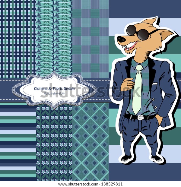 Wallpaper Wrapper Fabric Funny Cartoon Vector Stock Vector (Royalty ...