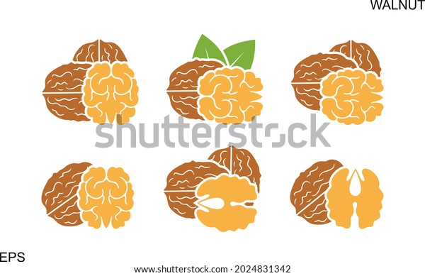 Walnut Logo Isolated Walnut On White Stock Vector (Royalty Free ...