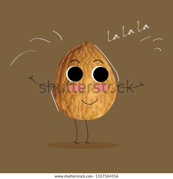 Walnut Singing Lalala Happy Smiling Walnut Stock Vector (Royalty Free ...