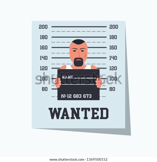 Wanted Criminal Placard Template Arrested Photo Stock Vector (Royalty ...