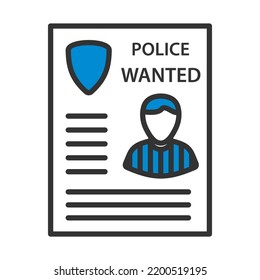 Wanted Poster Icon Editable Bold Outline Stock Vector (Royalty Free ...