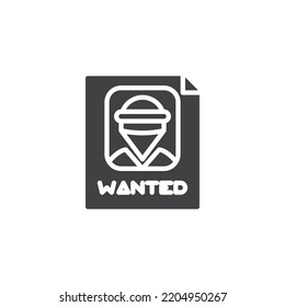 Wanted Poster Vector Icon Filled Flat Stock Vector (Royalty Free ...