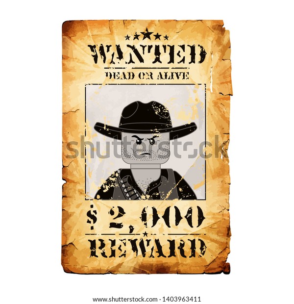 Wanted Reward Retro Style Template Photo Stock Vector (Royalty Free ...