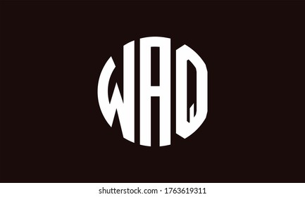 Waq Circle Emblem Abstract Monogram Letter Stock Vector (Royalty Free ...