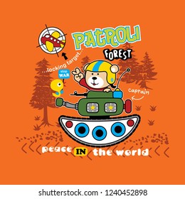 War Cartoon Animals On Armored Vehicle Stock Vector (Royalty Free ...