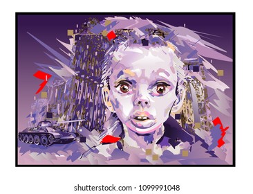 War Child Abstract Illustration Stock Vector (Royalty Free) 1099991048 ...