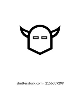 War Helmet Icon Logo Simple Viking Stock Vector (Royalty Free ...