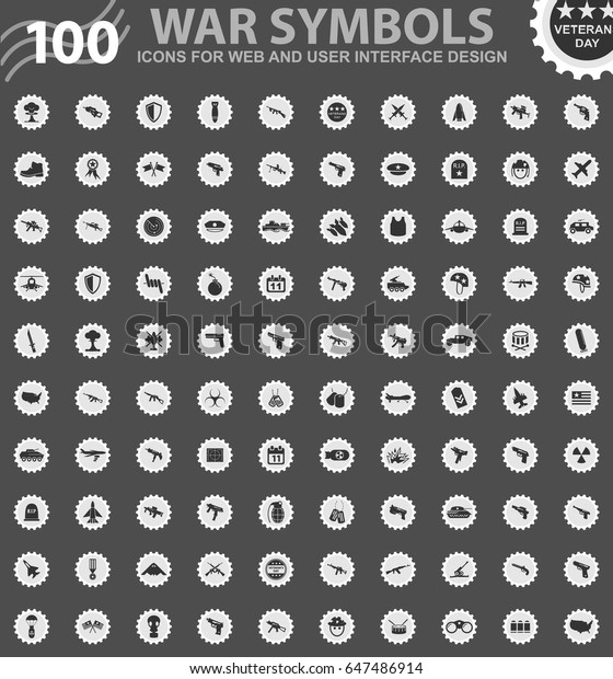 War Symbols Icons Web User Interface Stock Vector (Royalty Free ...