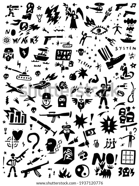 War Symbols Vector Icon Set Stock Vector (Royalty Free) 1937120776 ...