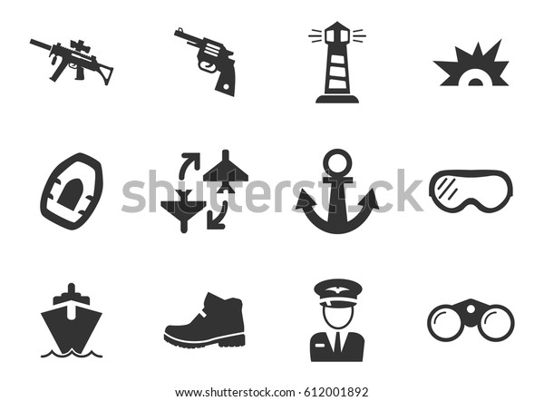 War Symbols Vector Icons User Interface Stock Vector (Royalty Free ...