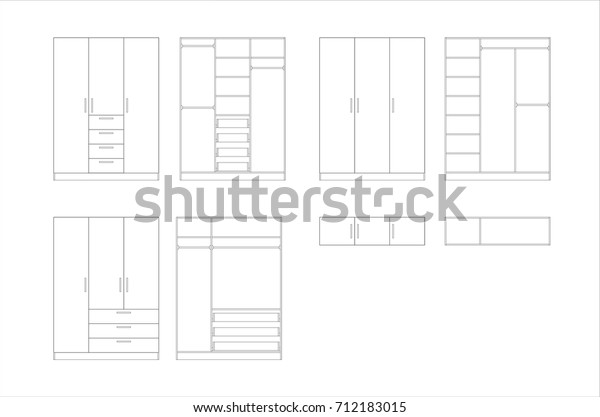 Wardrobe Design Collection Isolated On White Stock Vector (Royalty Free ...