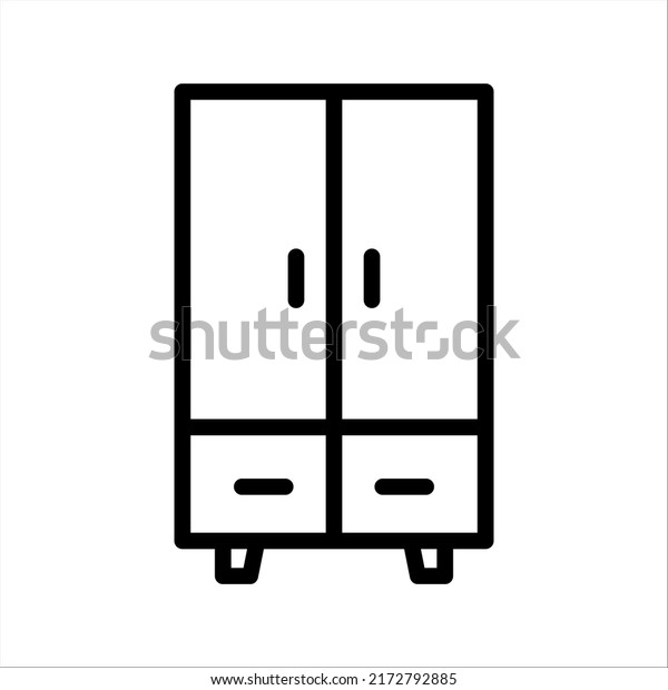 Wardrobe Icon Symbol Isolated On White Stock Vector (Royalty Free ...
