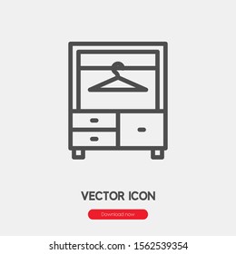 Wardrobe Icon Vector Wardrobe Symbol Linear Stock Vector (Royalty Free ...