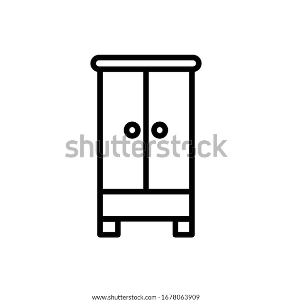 Wardrobe Outline Icon Vector Stock Vector (Royalty Free) 1678063909 ...