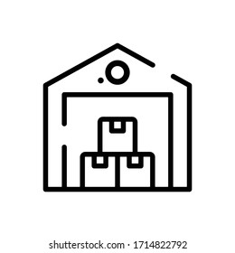 Warehouse Black Icon Vector Illustration Stock Vector (Royalty Free ...