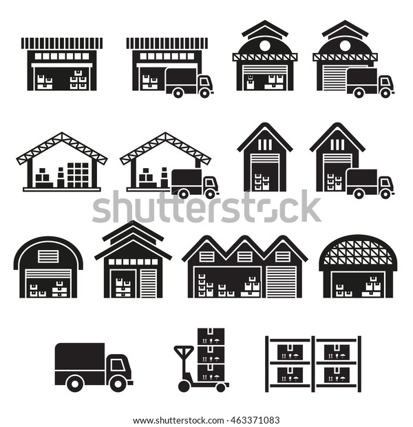 Warehouse Building Icon Stock Iconvector Illustration Stock Vector ...