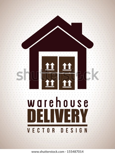 Warehouse Delivery Icon Over Black Background Stock Vector (Royalty ...