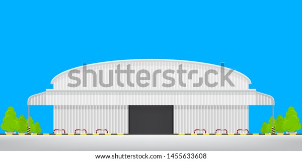 Warehouse Factory Front View Isolated On Stock Vector (Royalty Free ...
