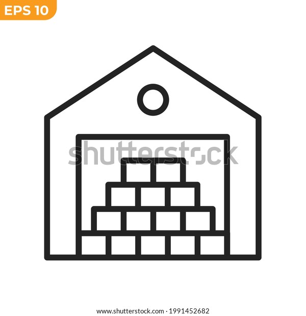 Warehouse Icon Symbol Template Graphic Web Stock Vector (Royalty Free ...
