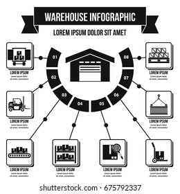 Warehouse Infographic Banner Concept Simple Illustration Stock Vector ...