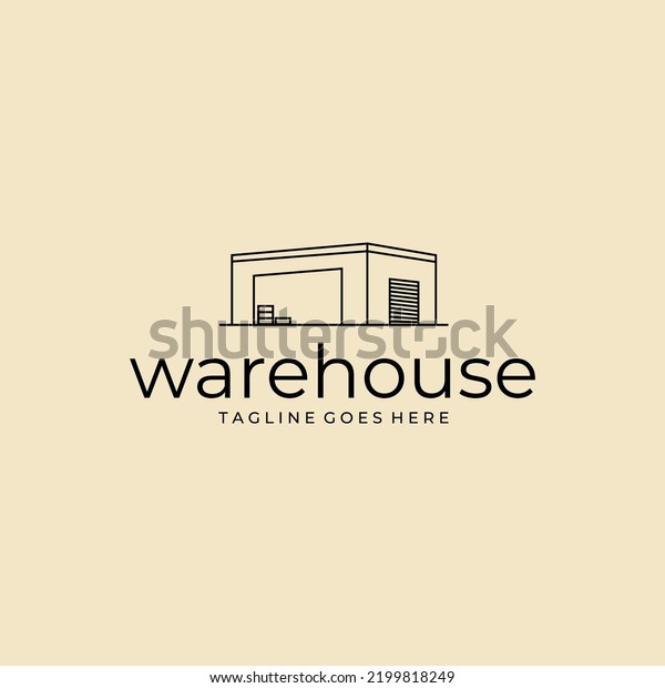 Warehouse Line Art Logo Modern Illustration Stock Vector (Royalty Free ...
