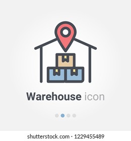 Warehouse Location Vector Icon Stock Vector (Royalty Free) 1229455489