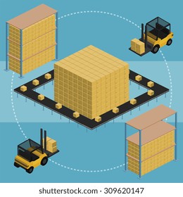 Warehouse Logistic Process Vector Illustration Stock Vector (Royalty ...
