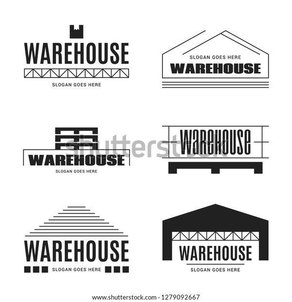 Warehouse Logo Vintage Design Elements Emblems เวกเตอร์สต็อก (ปลอดค่า ...