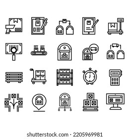 Warehouse Management Inventory Line Style Icon Stock Vector (Royalty ...