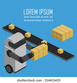 Warehouse Process Icon Illustration Stock Vector (Royalty Free ...