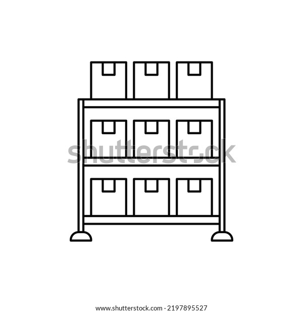 Warehouse Racking Icon Line Style Icon Stock Vector (Royalty Free ...