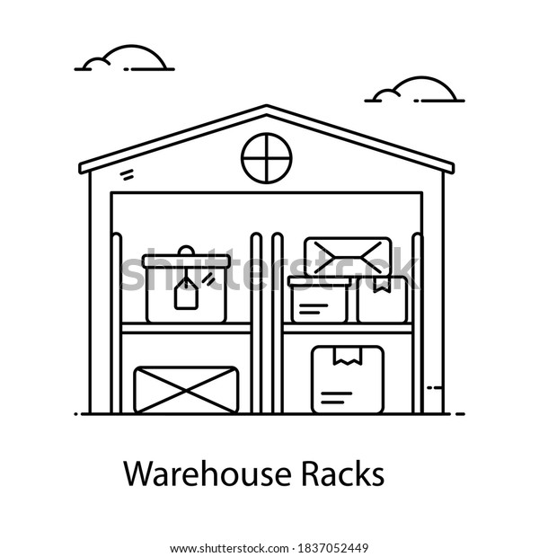 Warehouse Racks Vector Inventory Inside Storeroom Stock Vector (Royalty ...