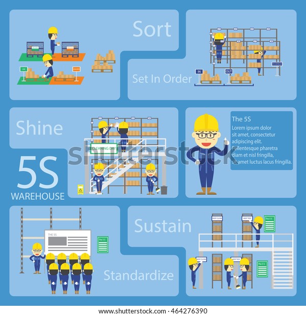 Warehouse Teamwork Cartoon 5s Activities: เวกเตอร์สต็อก (ปลอดค่า ...
