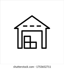 Warehouse Vector Icon On White Background Stock Vector (Royalty Free ...