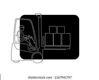 Warehouse Worker Isolated Line Drawing Vector Stock Vector (Royalty ...