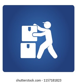 Warehouse Worker Lift Box Stock Vector (Royalty Free) 1157181823 ...