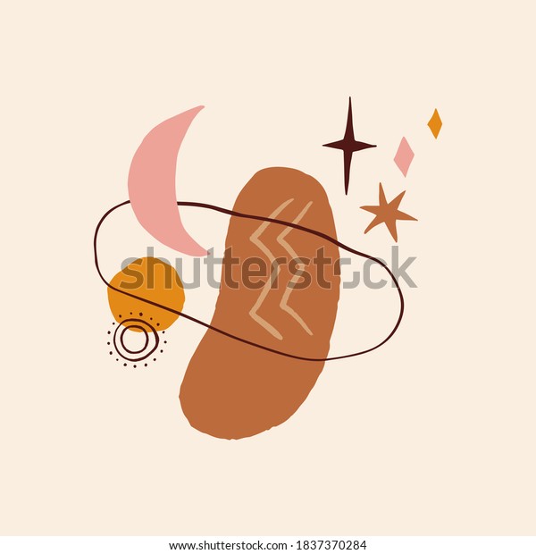 Warm Abstract Shapes Poster Design Simple Stock Vector (Royalty Free ...