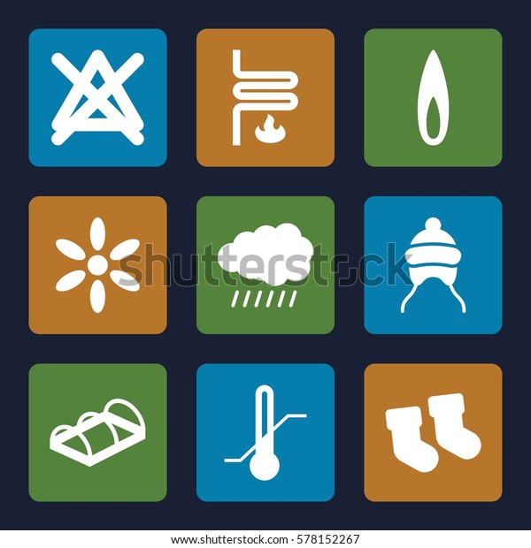 Warm Icon Set 9 Warm Filled Stock Vector (Royalty Free) 578152267 ...