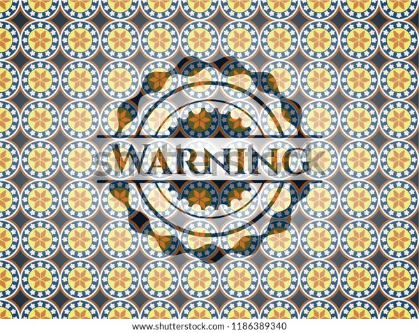 Warning Arabic Style Emblem Arabesque Decoration Stock Vector (Royalty ...