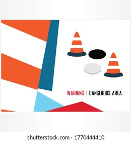 Warning Area Sign Vector Illustration Dangerous Stock Vector (Royalty ...