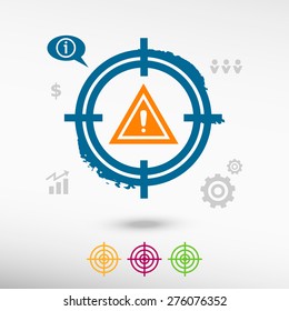 Vektor Stok Warning Attention Caution Sign On Target (Tanpa Royalti ...