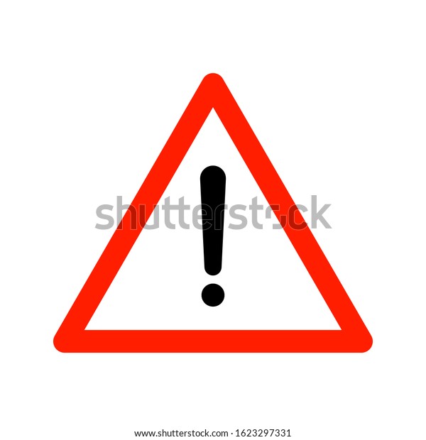 Warning Attention Icon Flat Illustration Warning Stock Vector (Royalty ...