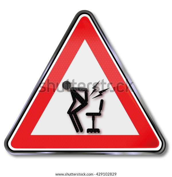 Warning Back Pain While Sitting Stock Vector (Royalty Free) 429102829 ...