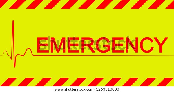 Warning Banner Sticker Emergency Red Yellow Stock Vector (Royalty Free ...