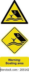 Warning Boating Area Stock Vector (Royalty Free) 205142275 | Shutterstock