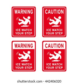 Warning Caution Sign Vector Set Ice Stock Vector (Royalty Free ...