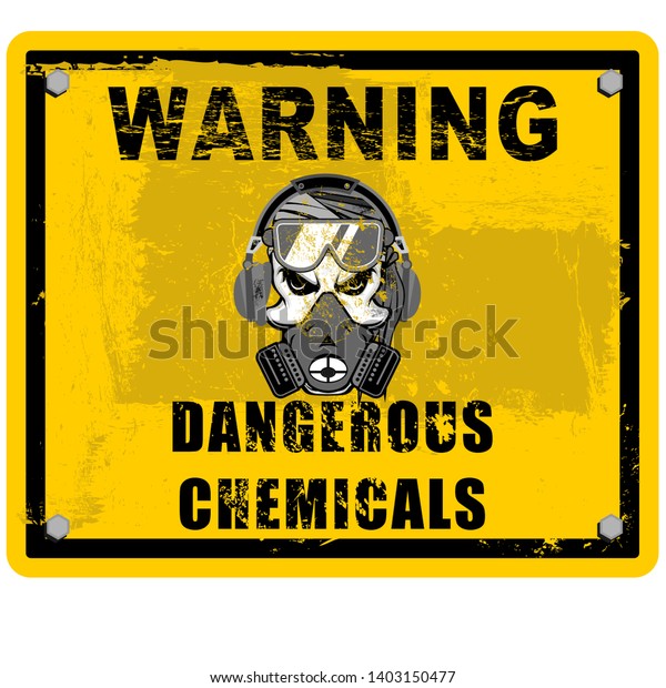 Warning Chemical Hazard Warning Board Stock Vector (Royalty Free ...