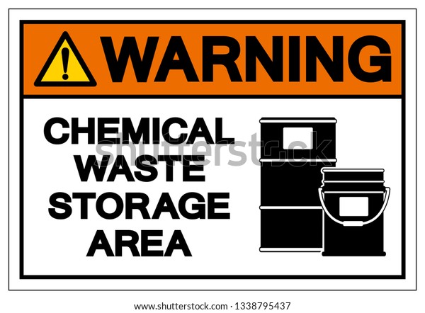 Warning Chemical Waste Storage Area Symbol Sign ,Vector Illustration ...